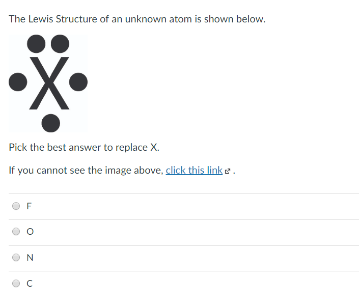 Solved The Lewis Structure of an unknown atom is shown | Chegg.com