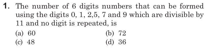 Solved 1. The number of 6 digits numbers that can be formed | Chegg.com
