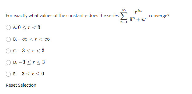Solved For exactly what values of the constant r does the | Chegg.com