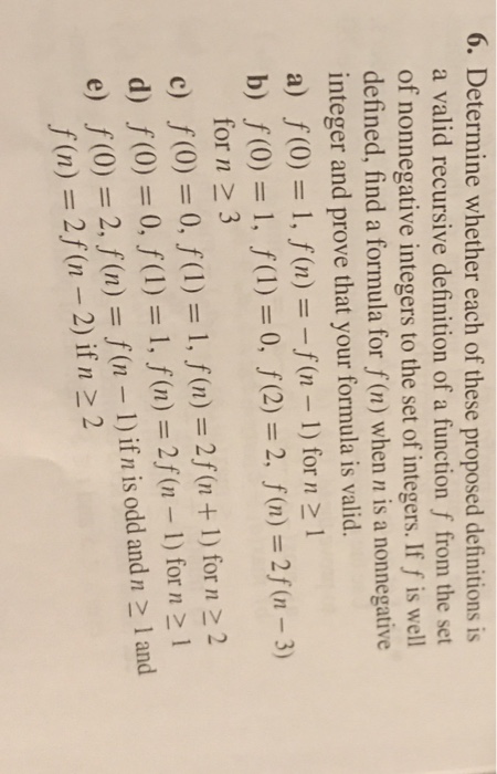 Solved 6. Determine whether each of these proposed | Chegg.com
