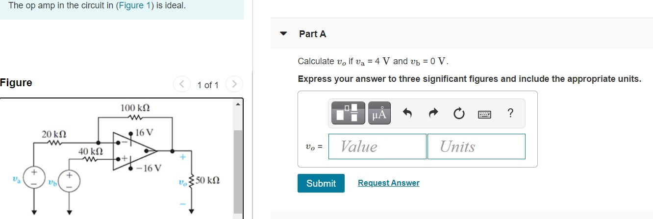 Solved The op amp in the circuit in (Figure 1) is ideal. | Chegg.com