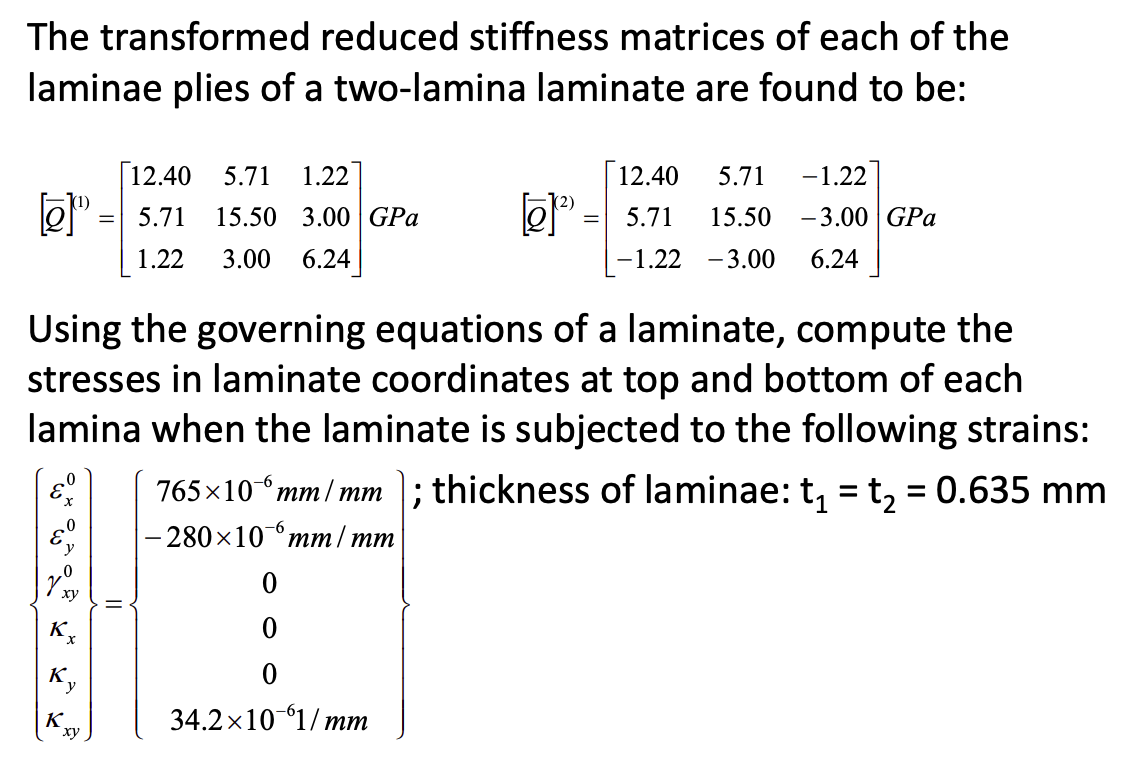 Solved The transformed reduced stiffness matrices of each of | Chegg.com