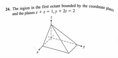 Solved 24. The region in the first octant bounded by the | Chegg.com