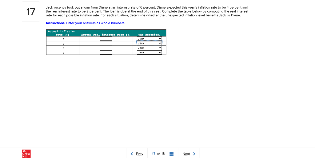 Solved 17 Jack recently took out a loan from Diane at an | Chegg.com