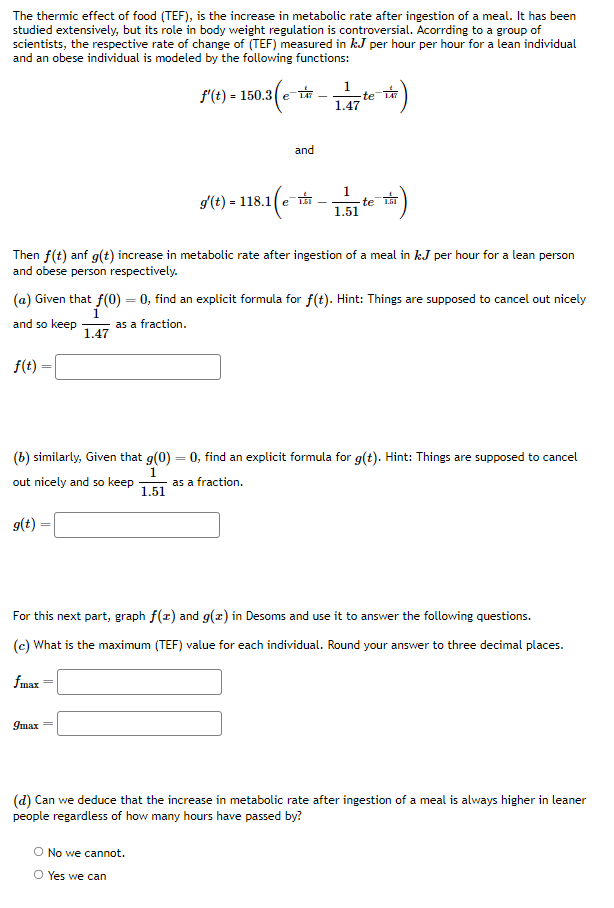 Solved The thermic effect of food (TEF), is the increase in | Chegg.com