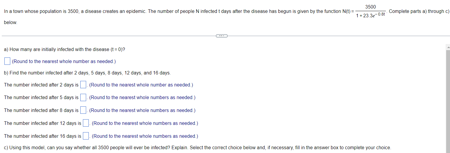Solved below. a) How many are initially infected with the | Chegg.com
