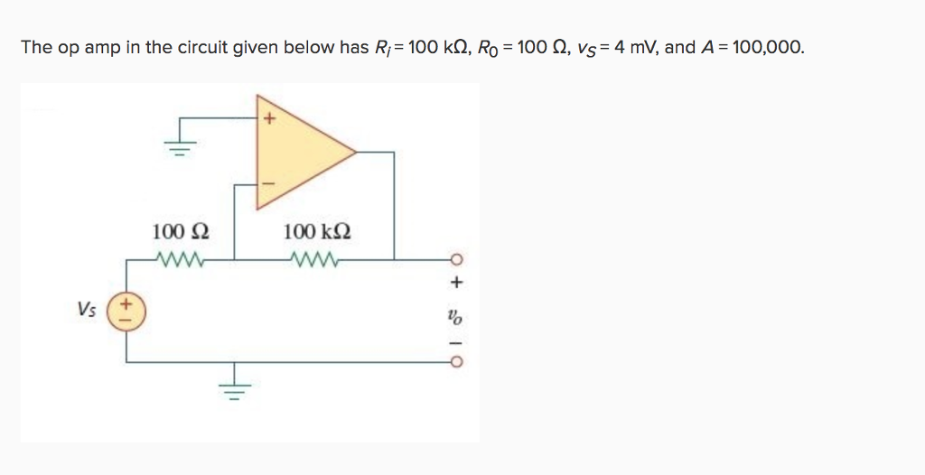 Solved The equivalent model of a certain op amp is shown in | Chegg.com