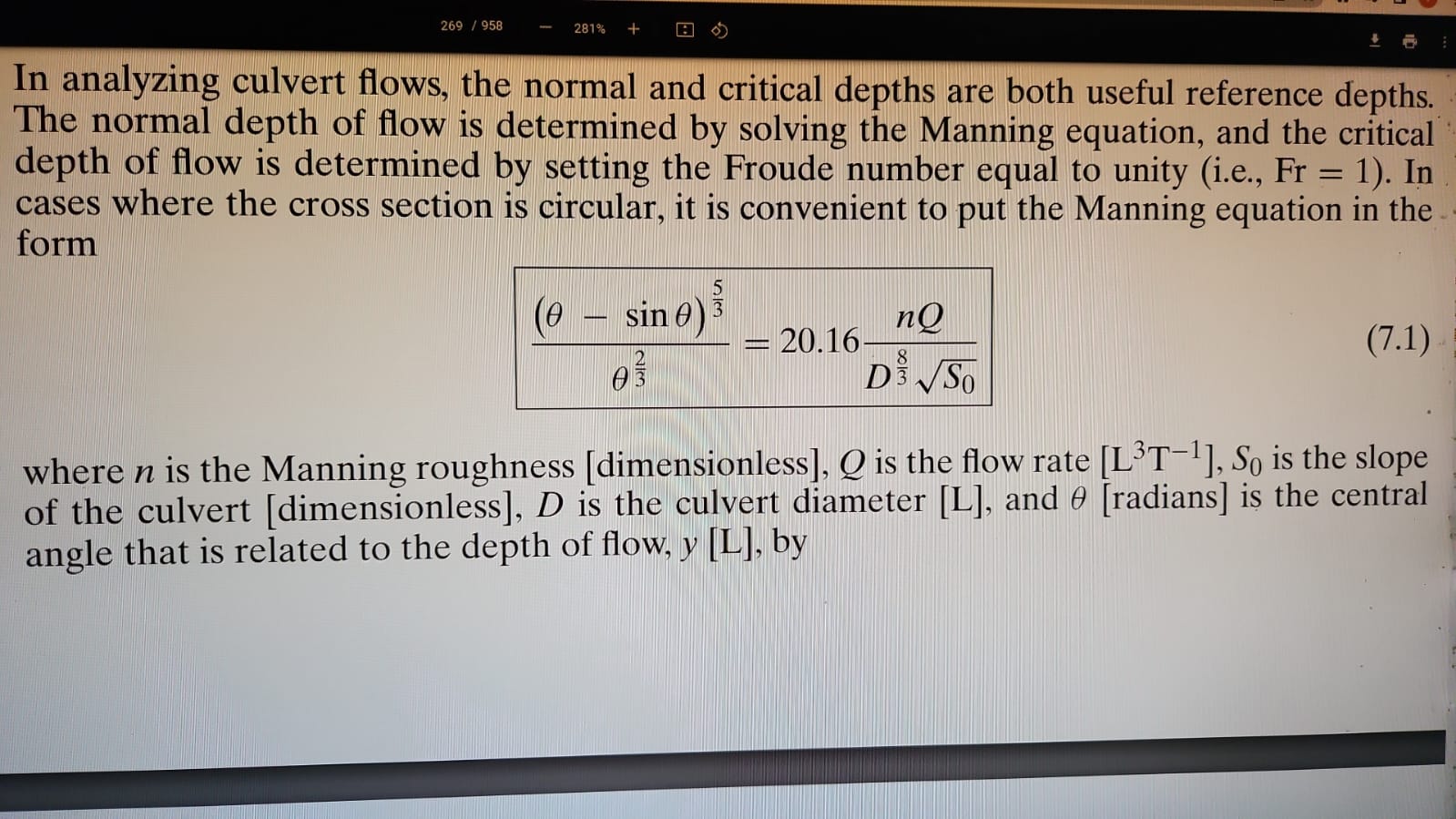 Solved In analyzing culvert flows, the normal and critical | Chegg.com