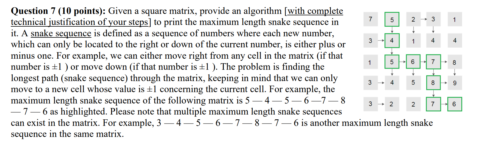 Solved 7 5 2 → 3 1 N 3 4 1 4 4 1 5 6 7 8 Question 7 (10 | Chegg.com