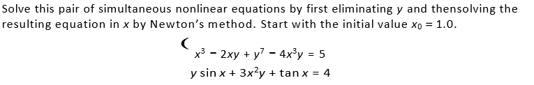 Solved Solve this pair of simultaneous nonlinear equations | Chegg.com