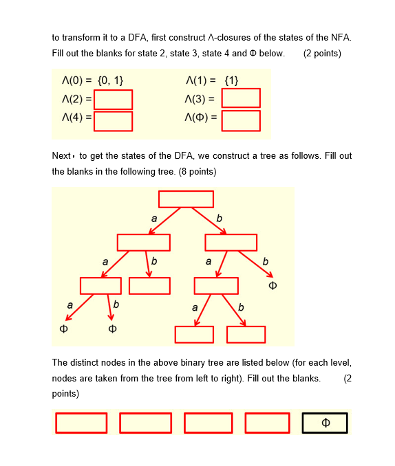 Solved 4. Given the following NFA over the alphabet {a,b},to | Chegg.com