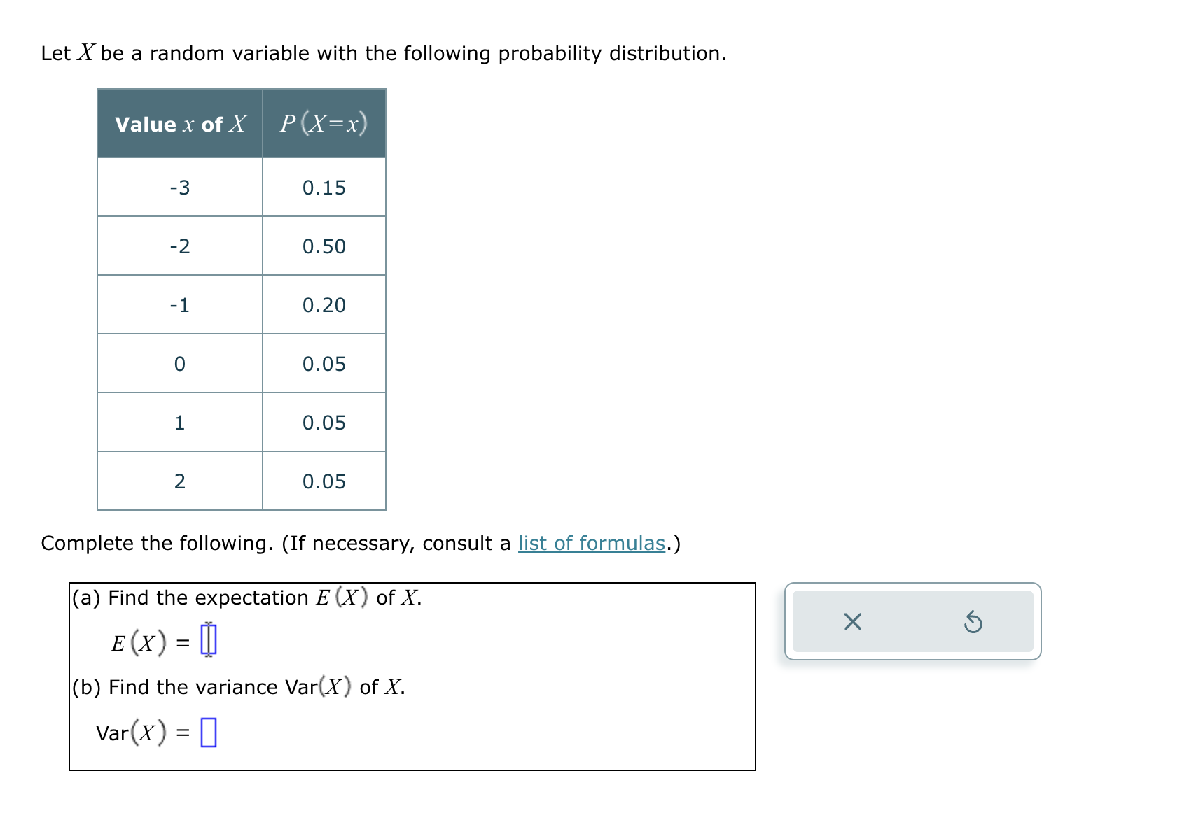 Solved Let X be a random variable with the following | Chegg.com