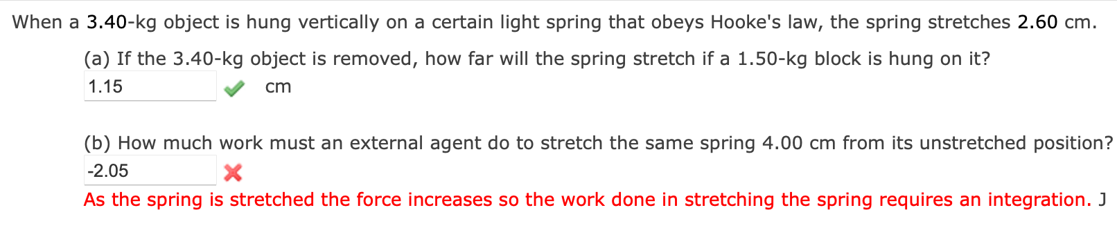 Solved When a 3.40−kg object is hung vertically on a certain | Chegg.com