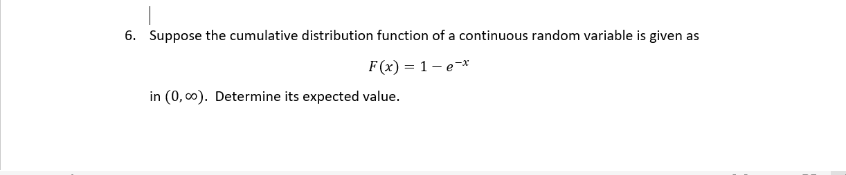 Solved 6. Suppose the cumulative distribution function of a | Chegg.com