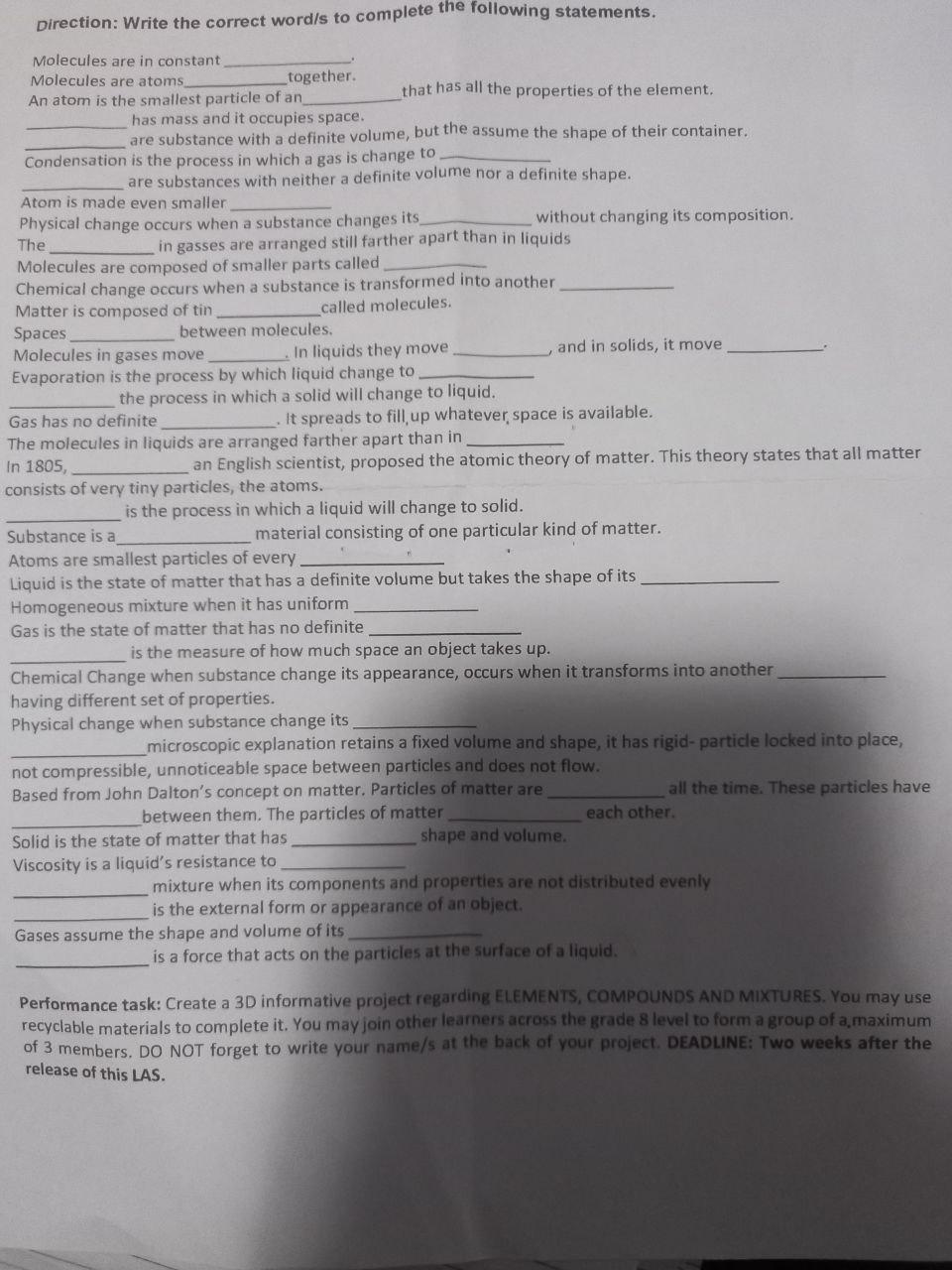Solved PLEASE HELP ME ANSWER THIS. THIS IS A FILL IN THE | Chegg.com