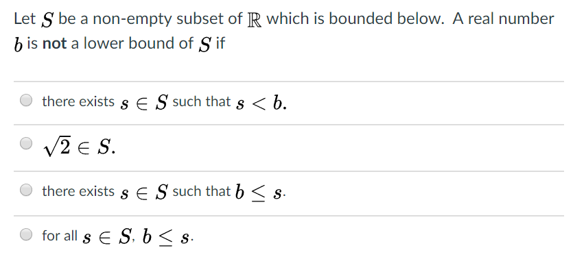 Solved Let S be a non-empty subset of R which is bounded | Chegg.com
