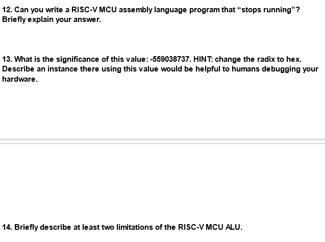 Solved 12. Can you write a RISC-V MCU assembly language | Chegg.com