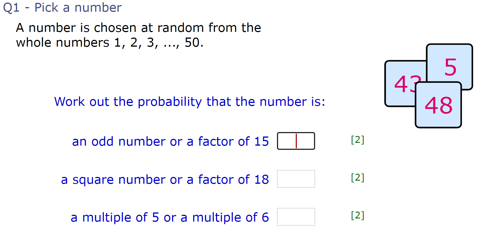 Solved Q1 - Pick a number A number is chosen at random from | Chegg.com