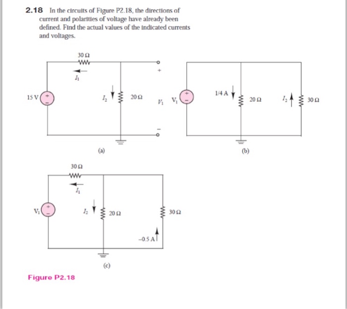 Solved In the circuits of Figure P2.18, the directions of | Chegg.com