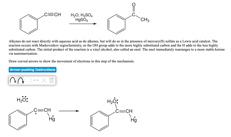 Solved CECH H2O, H2SO4 HgSO4 CH3 ed Alkynes do not react | Chegg.com