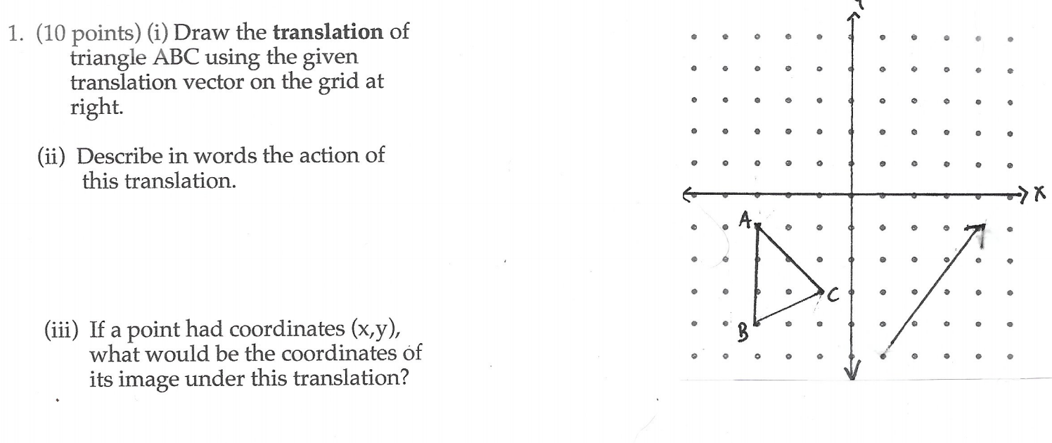 Solved Draw the translation of triangle ABC using the given | Chegg.com