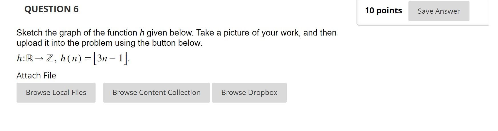 Solved Sketch the graph of the function h given below. Take | Chegg.com
