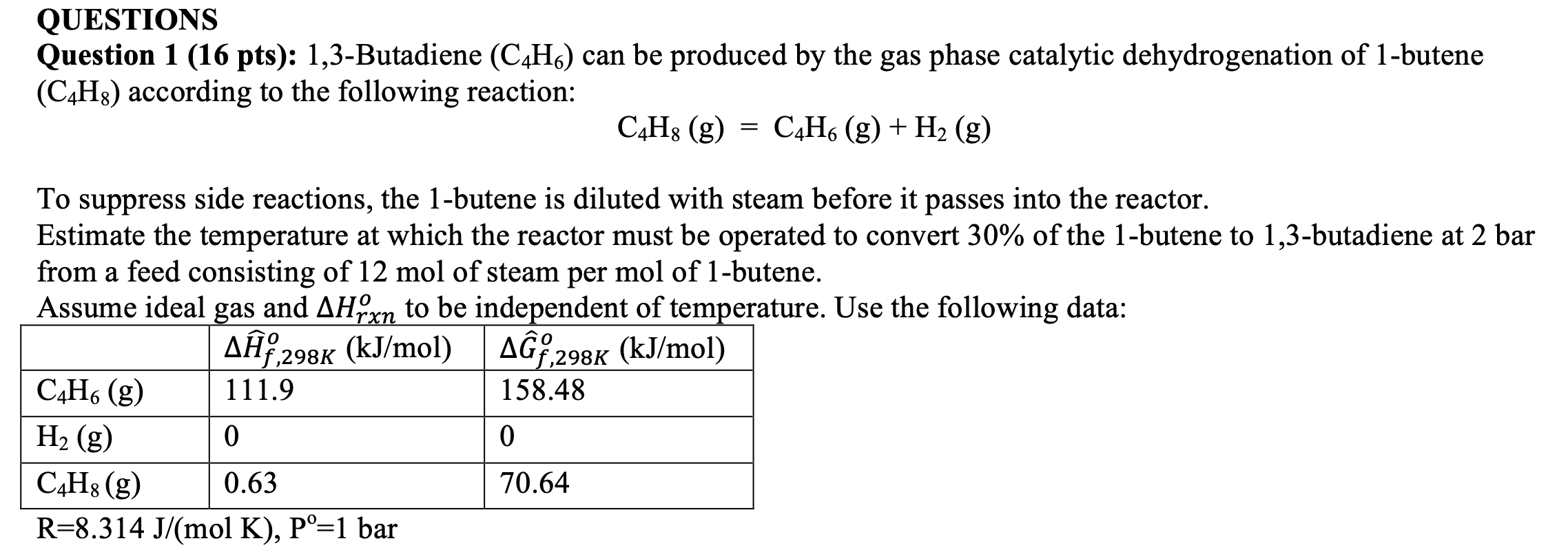 Solved QUESTIONS Question 1 (16 pts): 1,3-Butadiene (C4H) | Chegg.com
