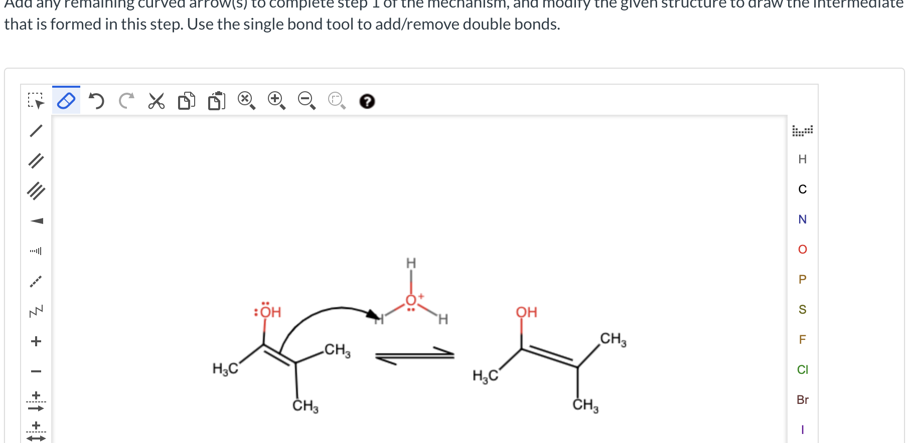 Solved Note: an arrow form the bond to the oxygen of the | Chegg.com