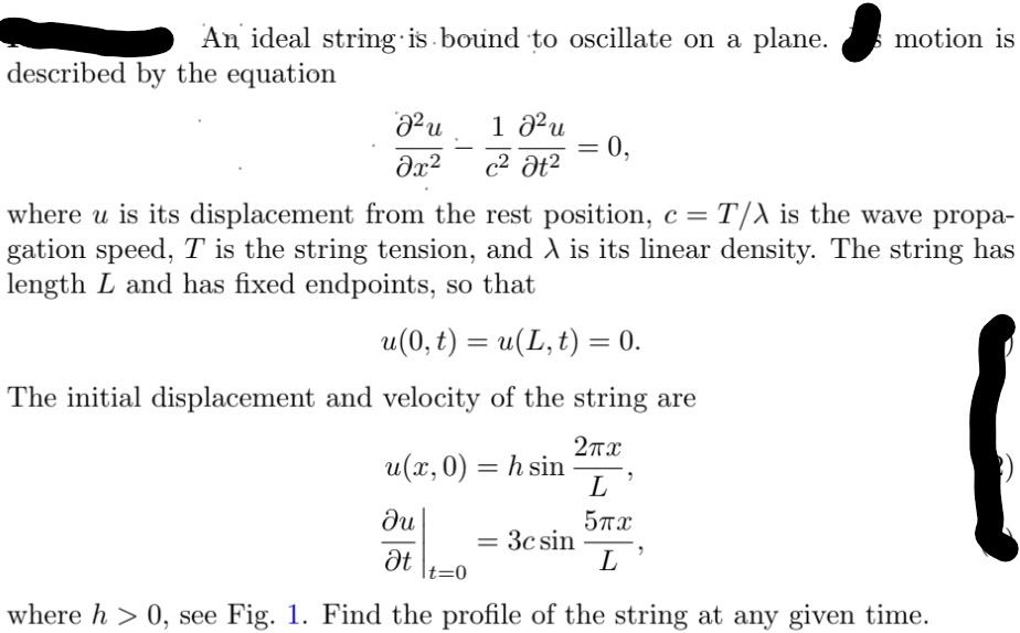 Solved au An ideal string is bound to oscillate on a plane. | Chegg.com