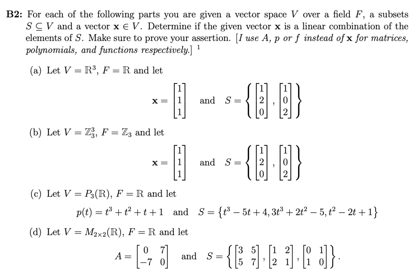 Solved For each of the following parts you are given a | Chegg.com