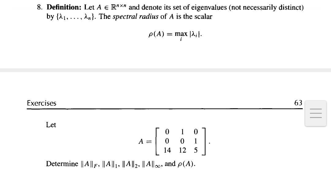 Solved 8. Definition: Let A e Rnxn and denote its set of | Chegg.com Solved 8. Definition: Let A e Rnxn and denote its set of | Chegg.com