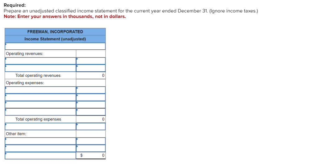 Solved At January 1 (beginning of its fiscal year), Freeman, | Chegg.com