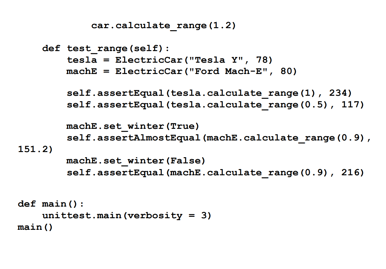 Solved Electric Cars Given the TestElectric Car class below, | Chegg.com