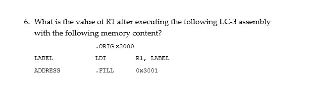 Solved 6. What is the value of R1 after executing the | Chegg.com