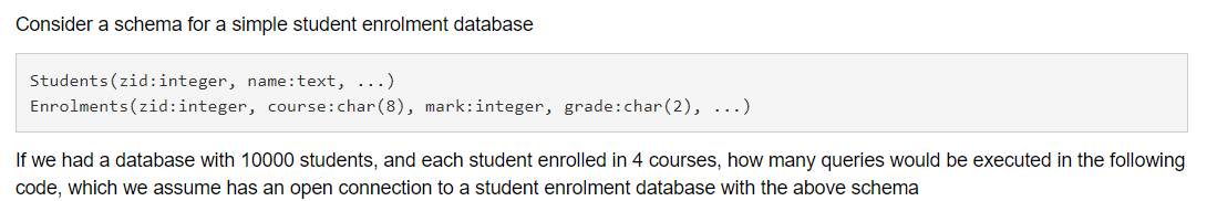 Solved Consider a schema for a simple student enrolment | Chegg.com