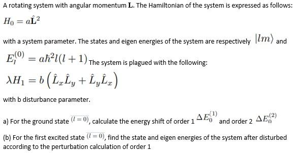 Solved A rotating system with angular momentum L. The | Chegg.com
