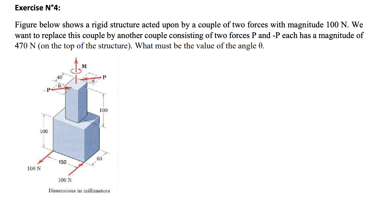 Solved Exercise N°4: Figure below shows a rigid structure | Chegg.com