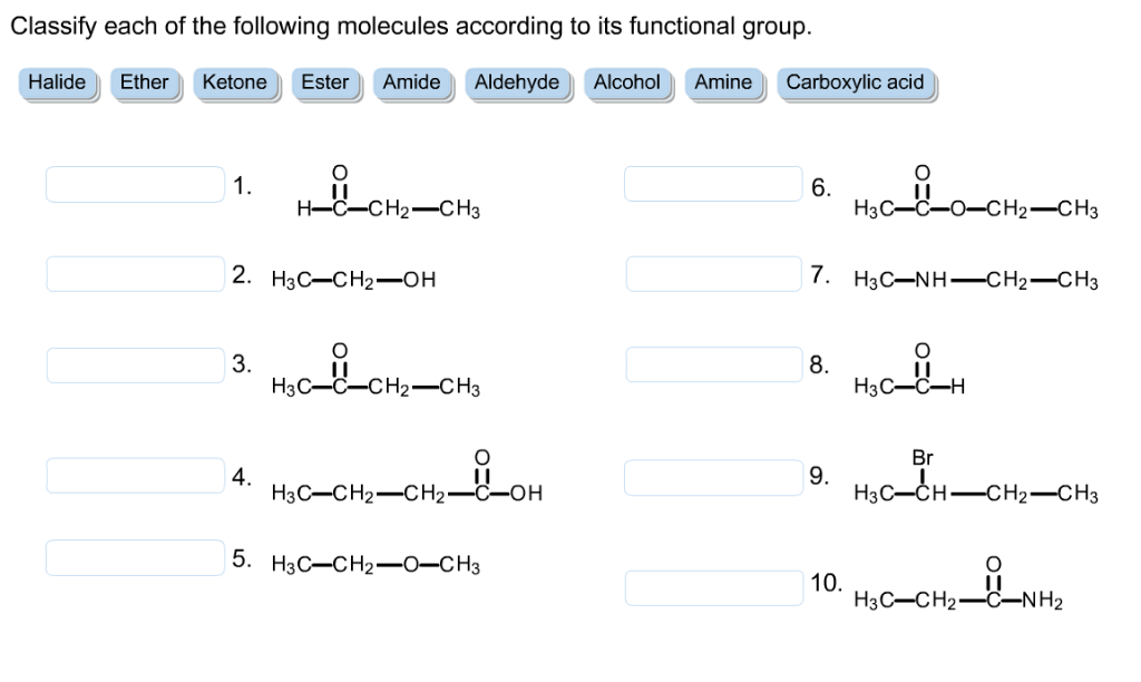Solved Classify each of the following molecules according to | Chegg.com