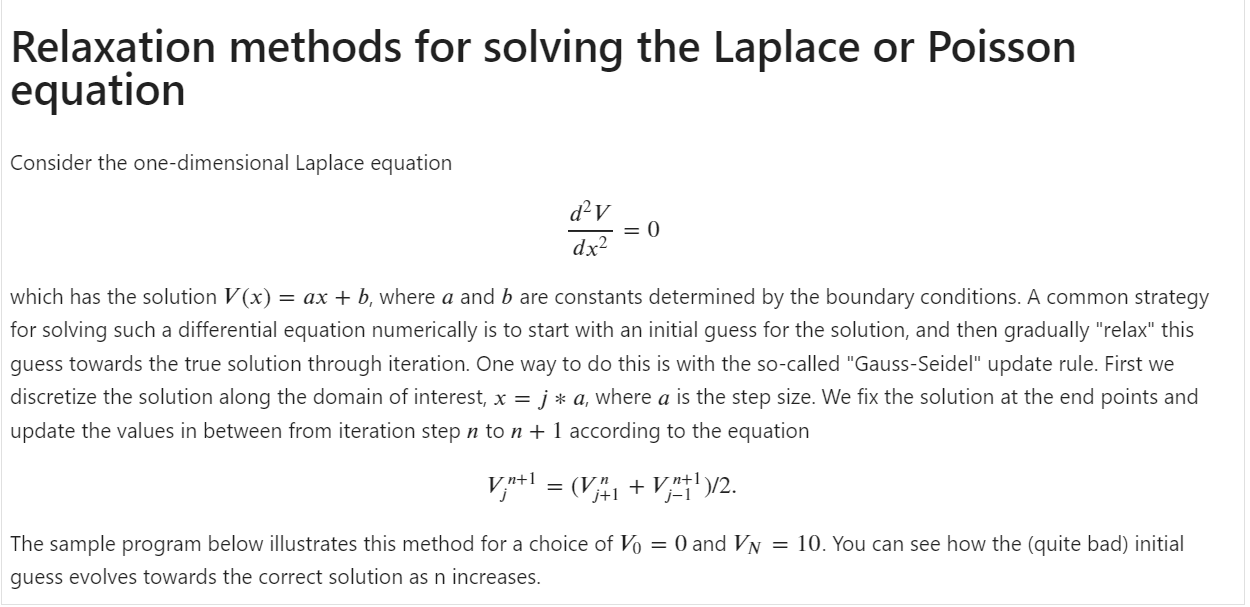 Solved Relaxation methods for solving the Laplace or Poisson | Chegg.com