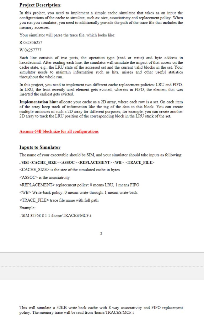 Project Descriptionn In this project, you need to | Chegg.com