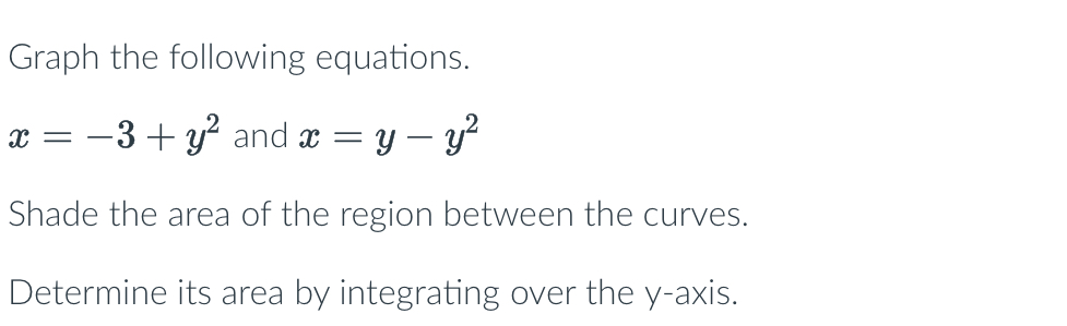 Solved Graph the following equations.x=-3+y2 ﻿and | Chegg.com
