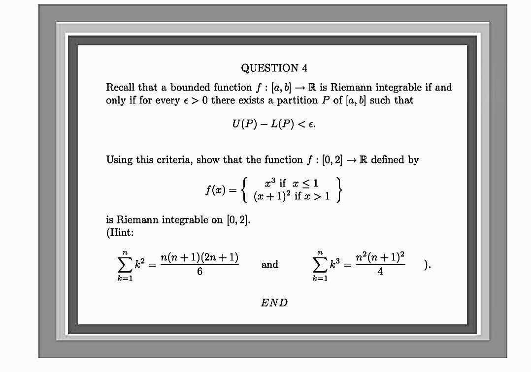 Solved Recall that a bounded function f:[a,b]→R is Riemann | Chegg.com
