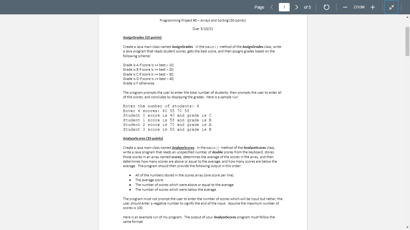 Solved Intro To Algorithms And Programming Java 5618