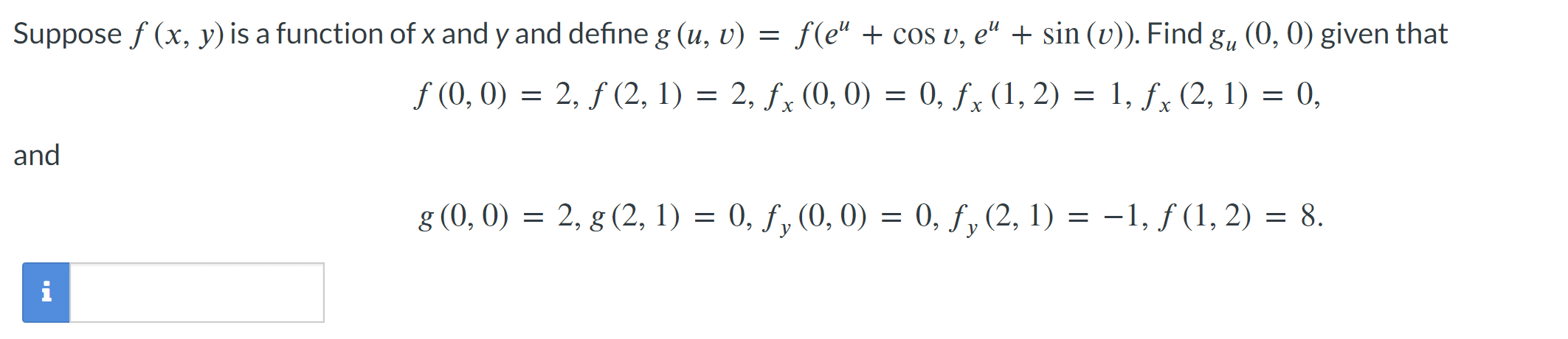 Solved Suppose f(x,y) is a function of x and y and define | Chegg.com