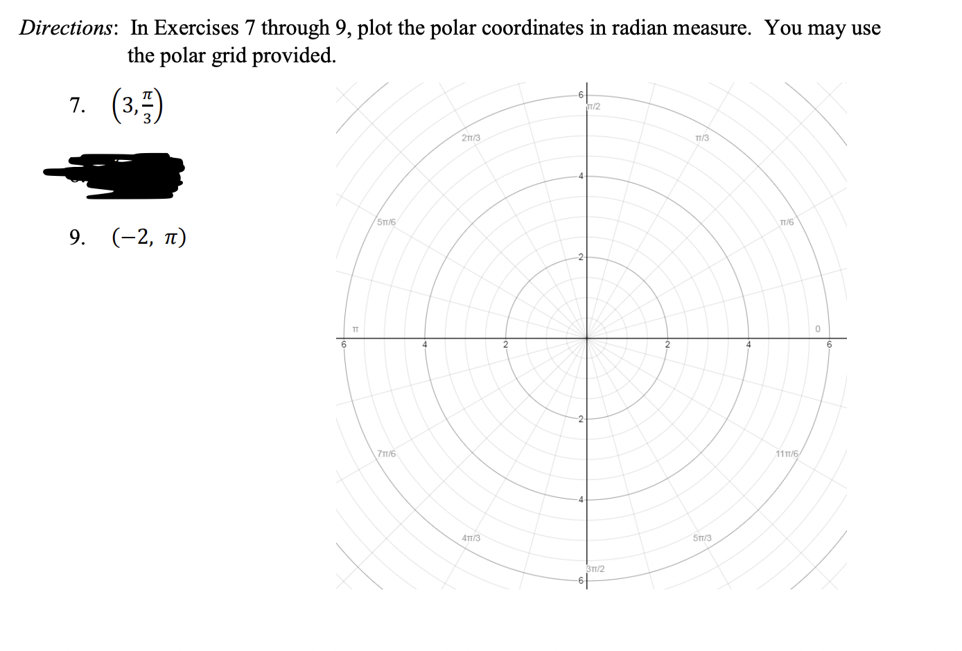 Solved Directions: In Exercises 7 through 9, plot the polar | Chegg.com
