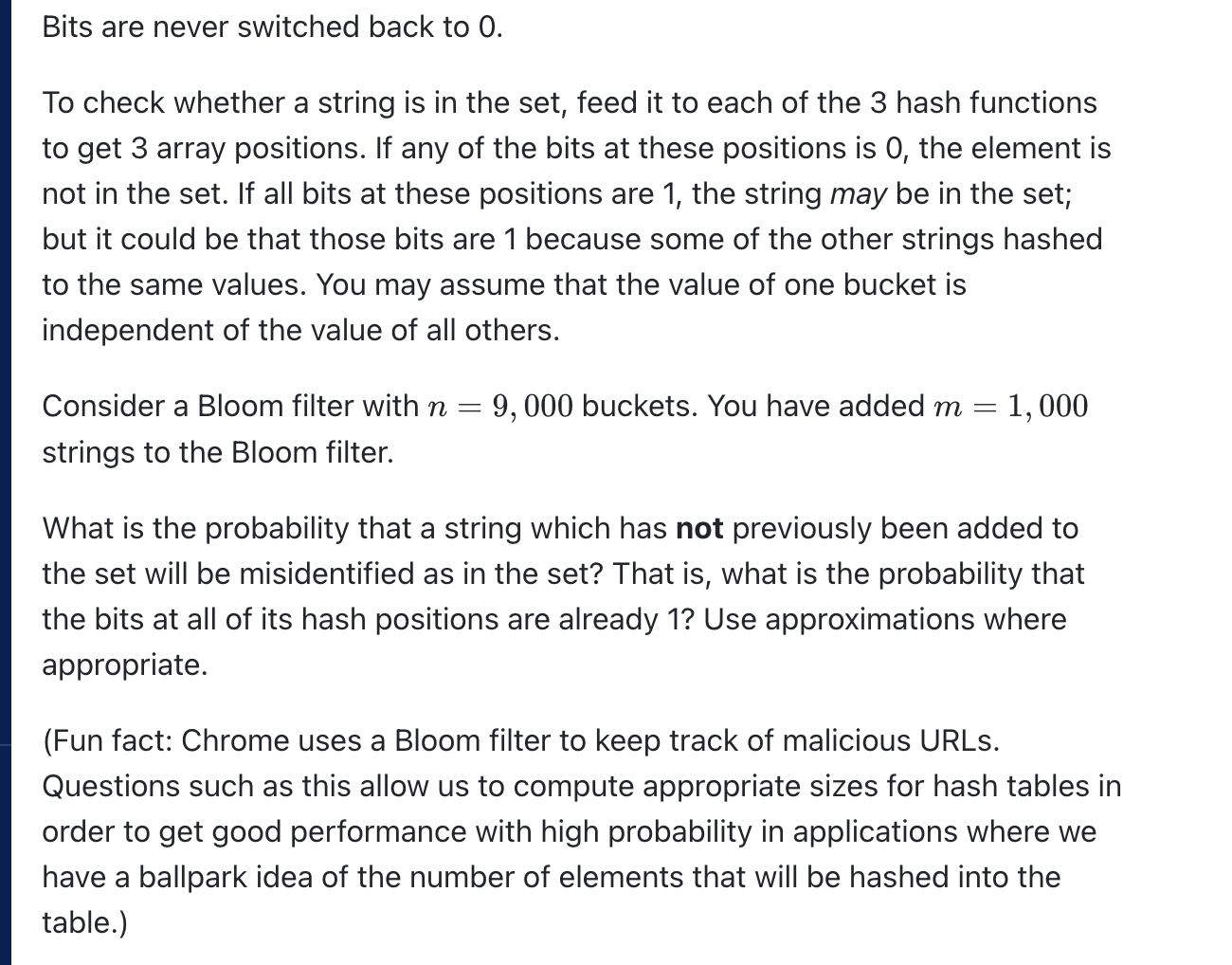 Solved A Bloom filter is a probabilistic implementation of | Chegg.com