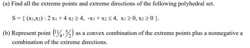 Solved (a) Find all the extreme points and extreme | Chegg.com