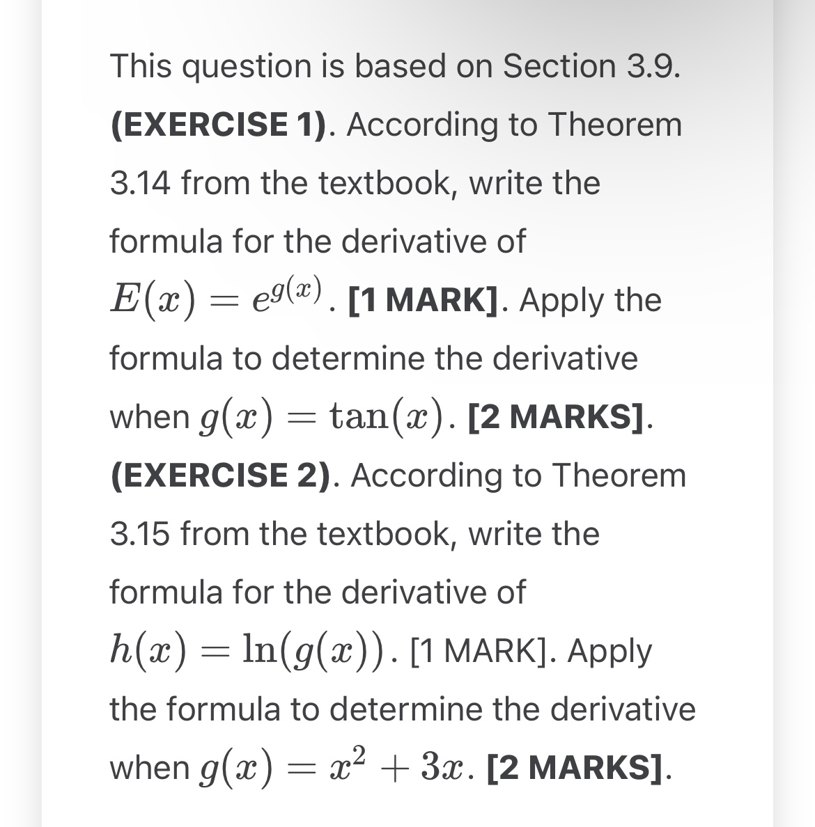Solved This question is based on Section 3.9. (EXERCISE 1). | Chegg.com