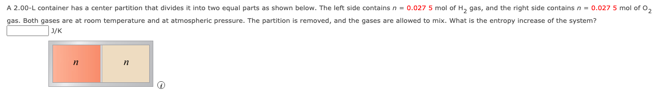 Solved A 2.00-L container has a center partition that | Chegg.com