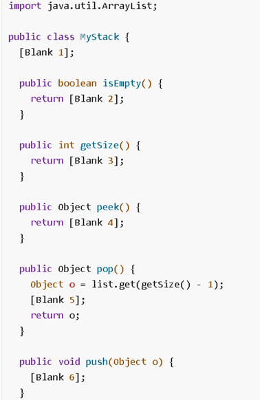 Solved Complet the Java code corresponding to the | Chegg.com